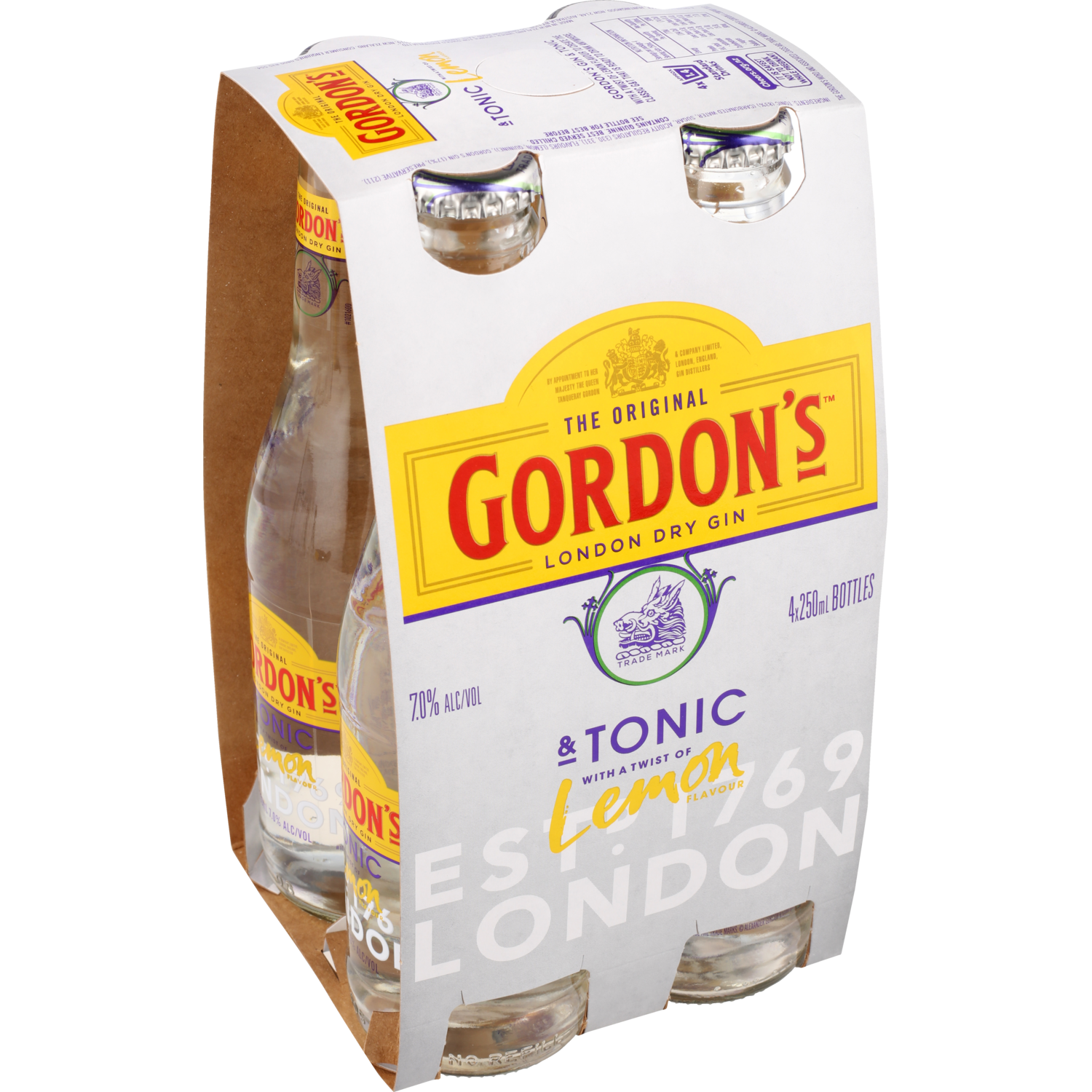 Gordons Gin & Tonic 7% 4 Pack Bottles 250ml | Liquorland