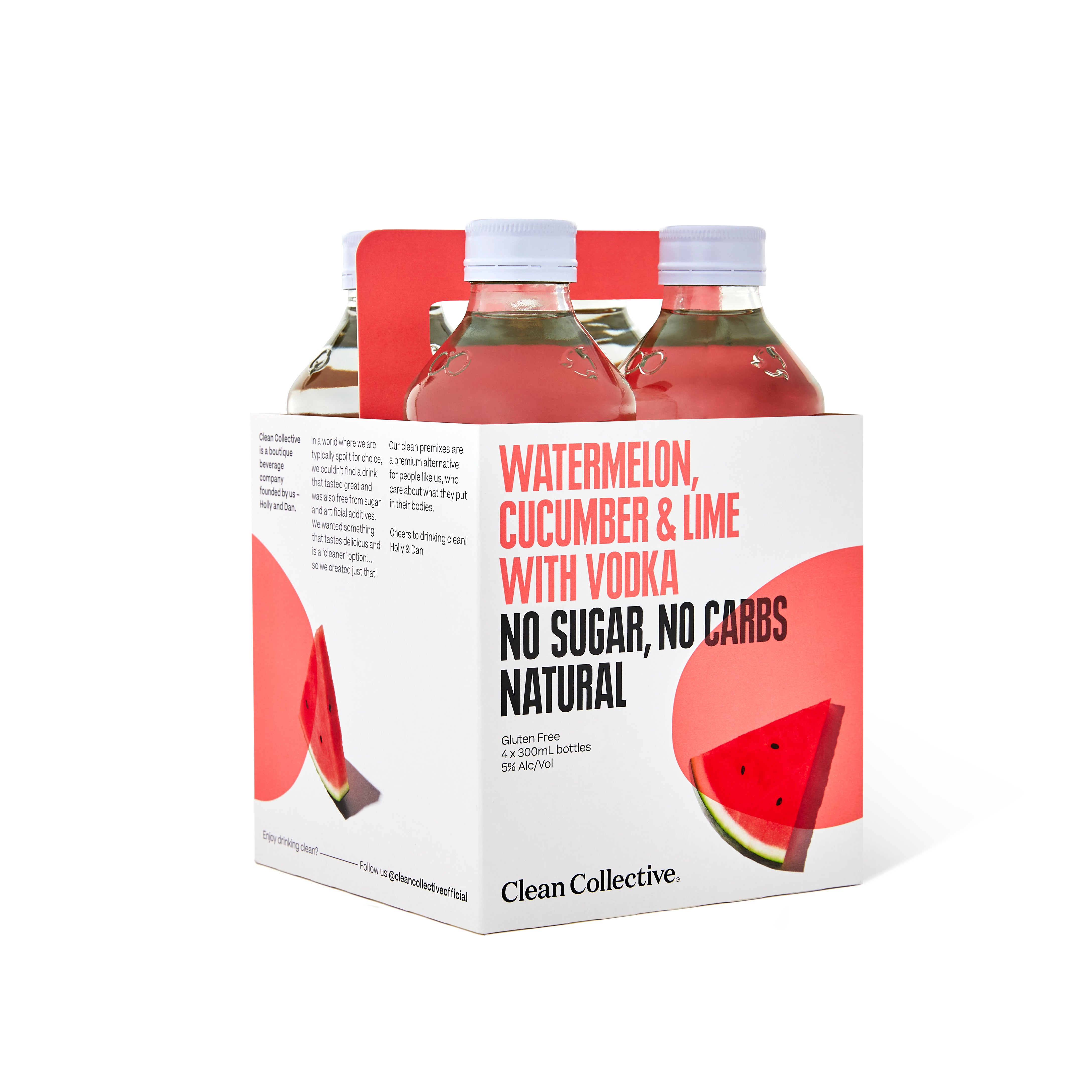 Clean Collective Mojito Watermelon Cucumber & Lime 5% 4 Pack Bottles ...