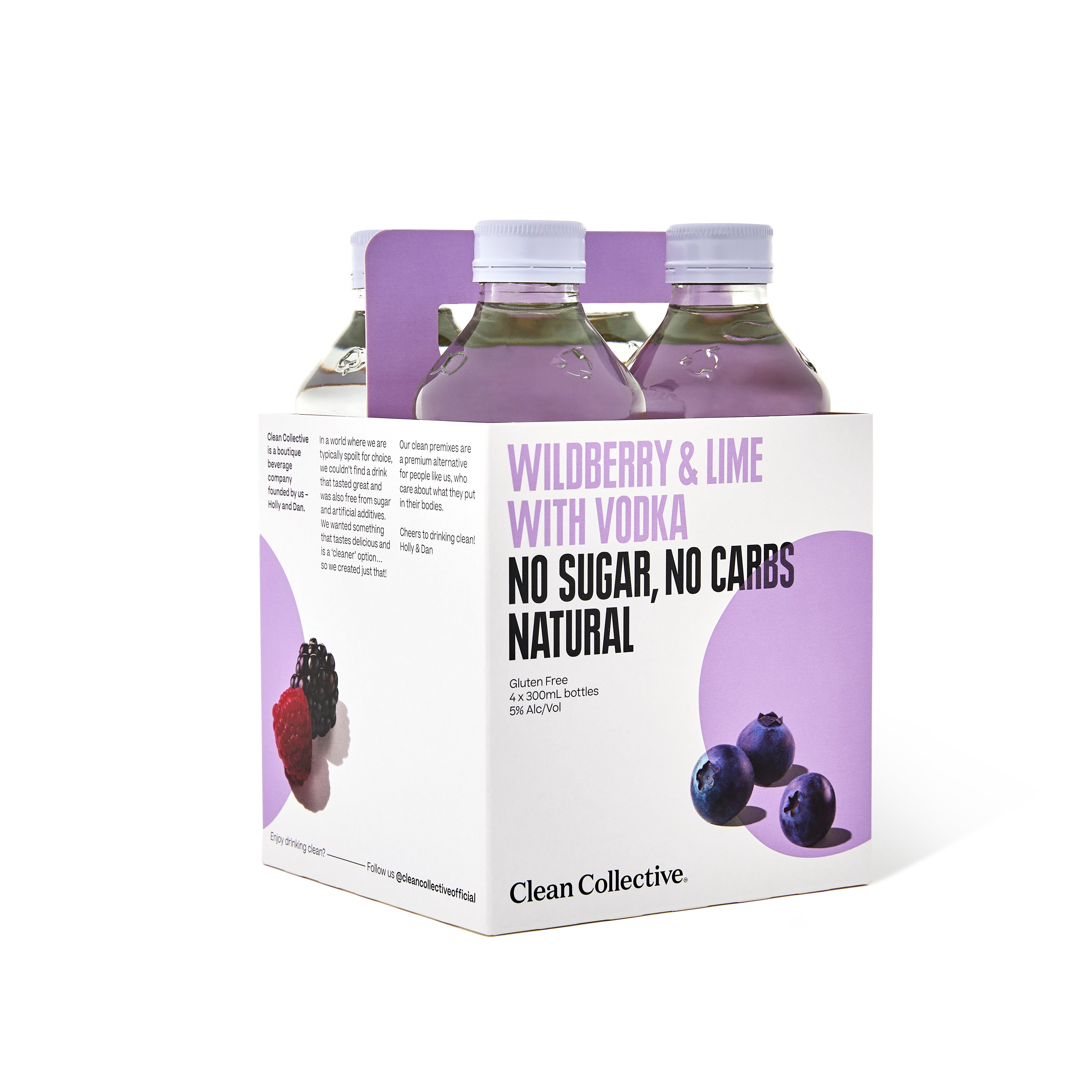 Clean Collective Wild Berry Mojito 5% 4 Pack Bottles 300ml | Liquorland