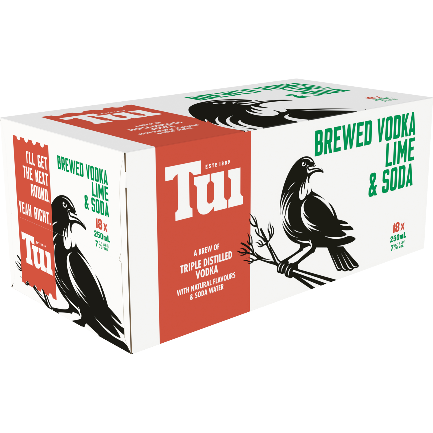 Tui Vodka Lime & Soda 7% 18 Pack Cans 250ml | Liquorland