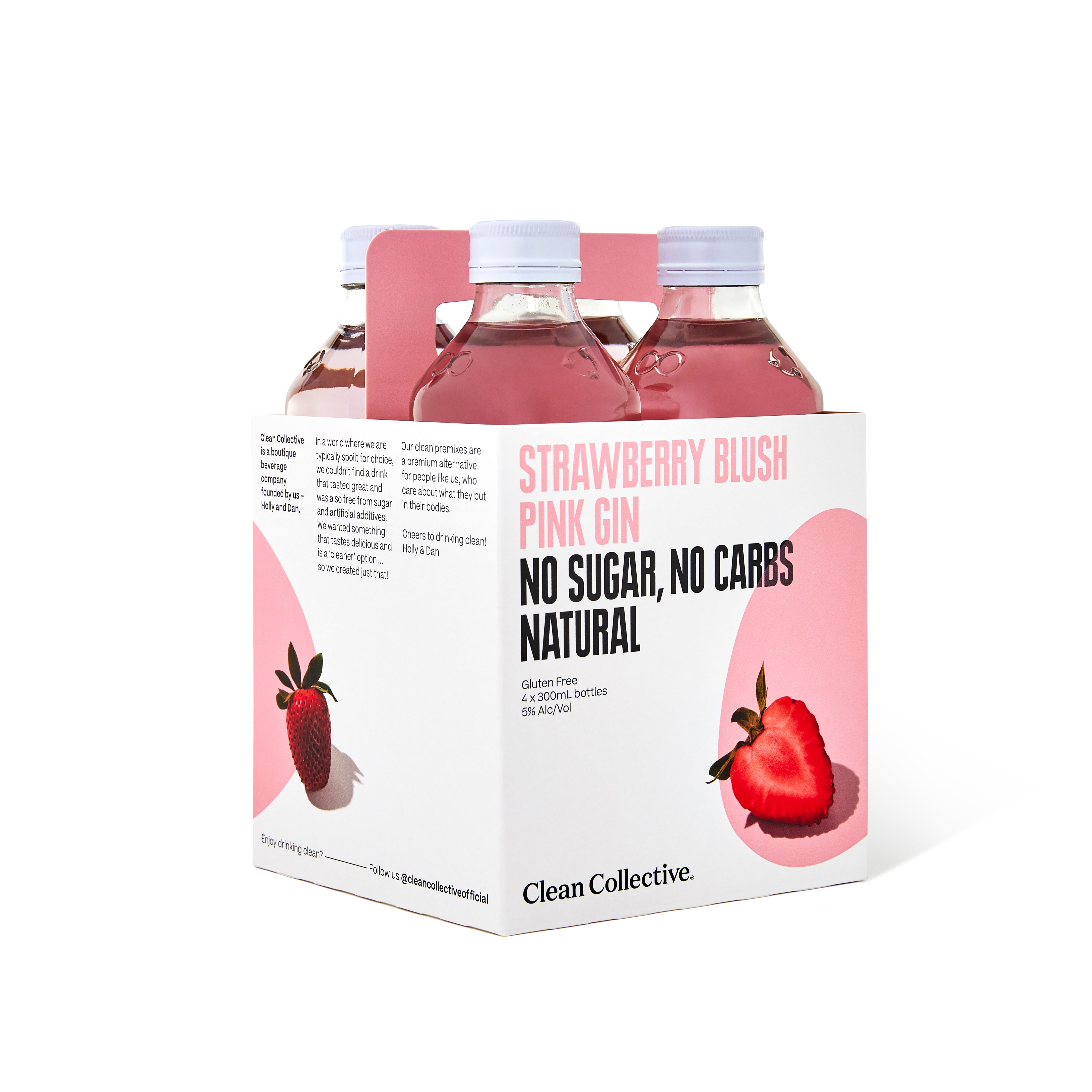 Clean Collective Pink Gin 5% 4 Pack Bottles 300ml | Liquorland