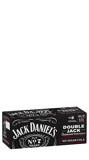 Jack Daniels Double Jack & Cola No Sugar 6.9% 10 Pack Cans 375ml ...