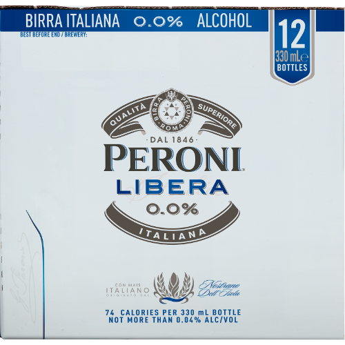 Peroni Libera 0.0% 12 Pack Bottles 330ml | Liquorland