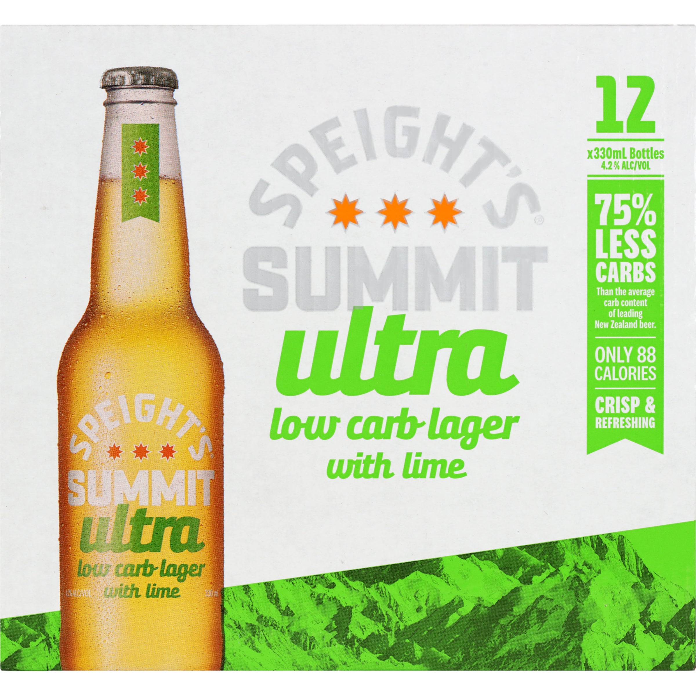 Speights Summit Ultra Lager Lime 12 Pack Bottles 330ml | Liquorland
