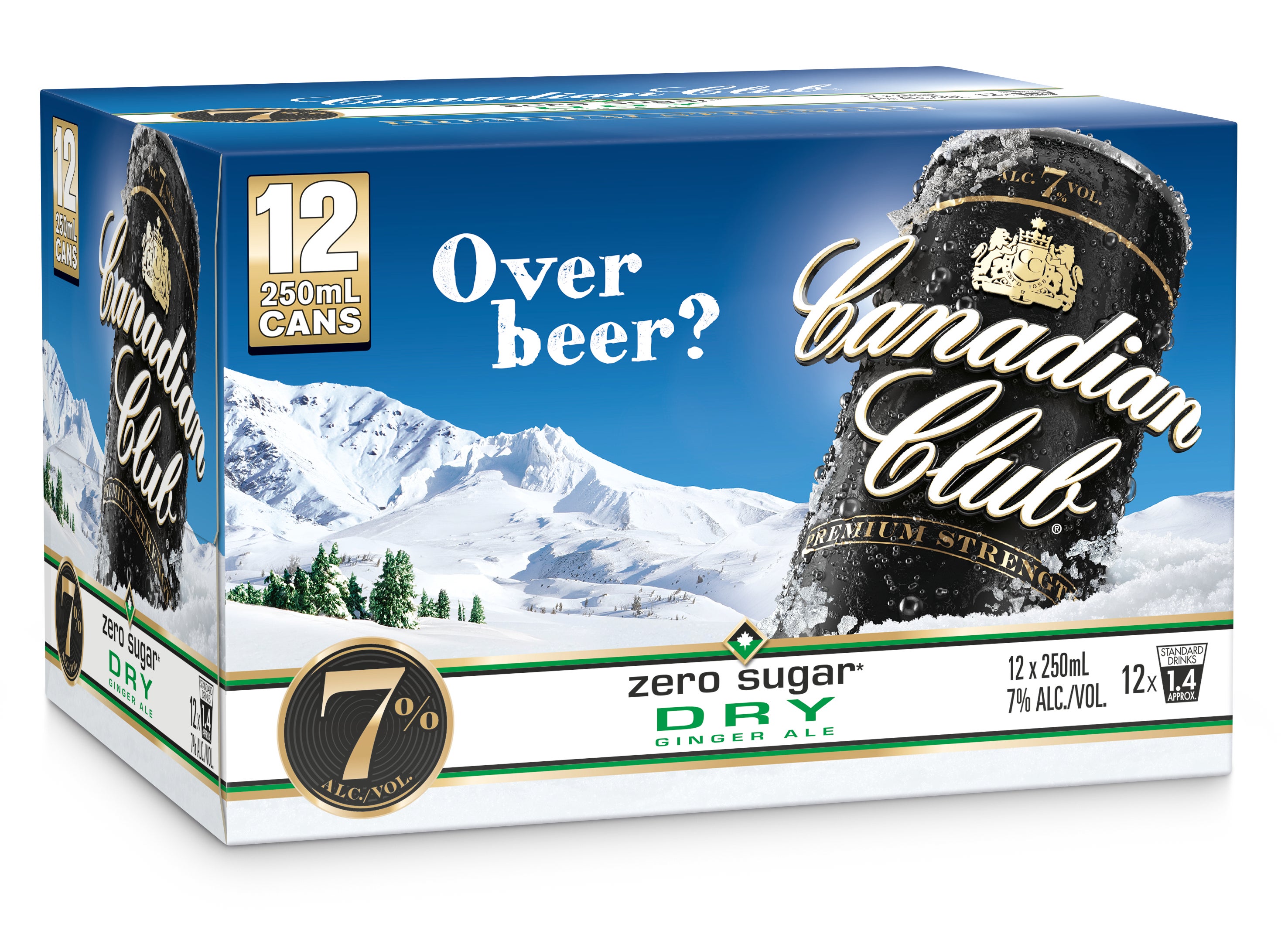 Canadian Club & Dry Zero 7% 12 Pack Cans 250ml | Liquorland