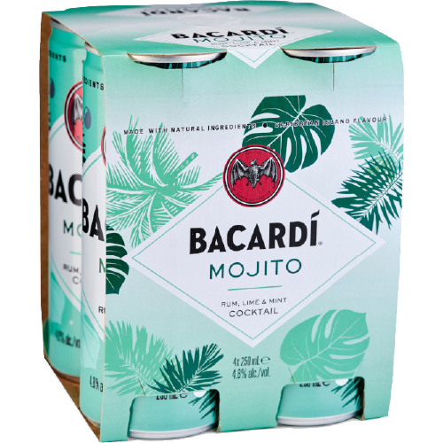 Bacardi Mojito 4.8% 4 Pack Cans 250ml | Liquorland