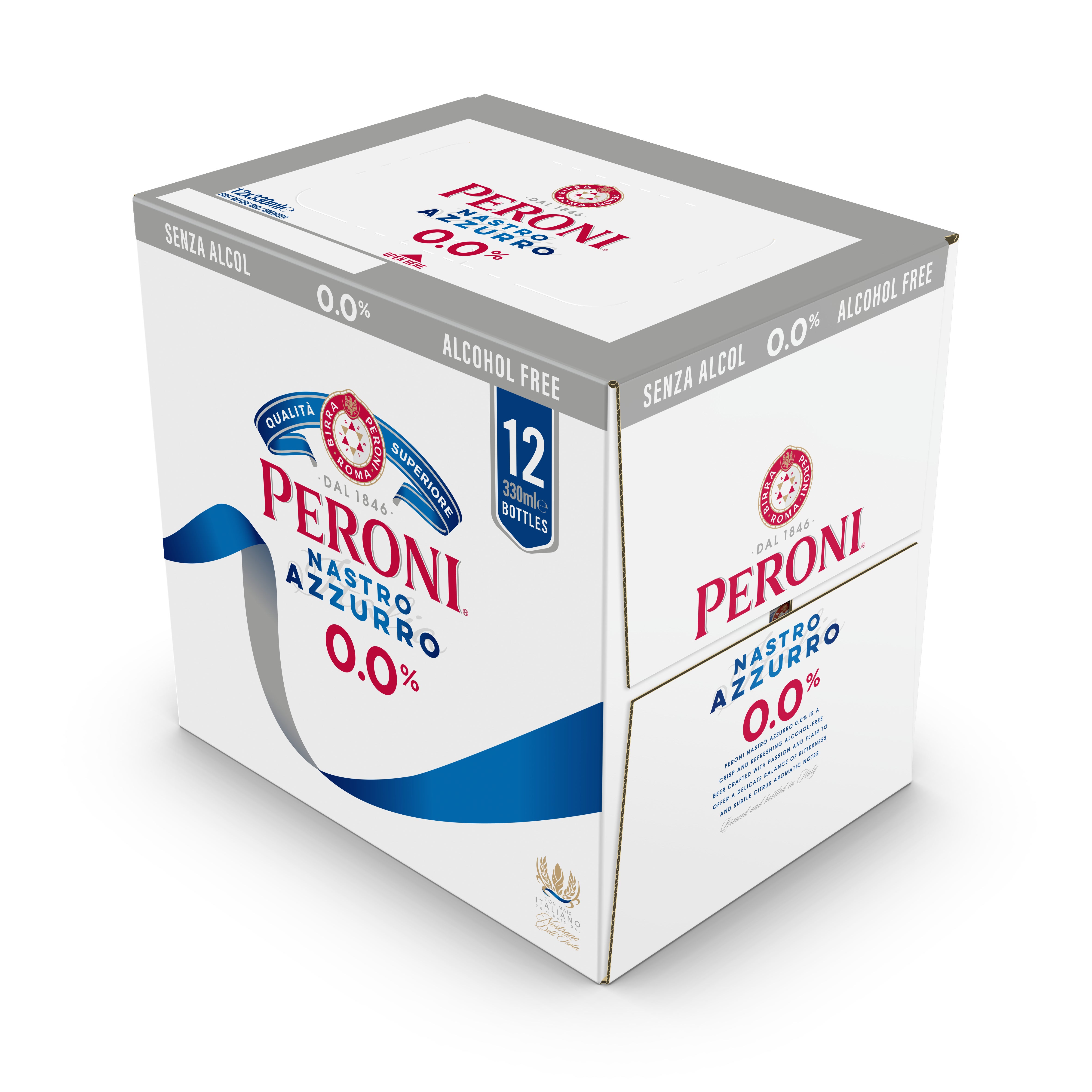 Peroni Nastro Azzuro 0.0% 12 Pack Bottles 330ml | Liquorland