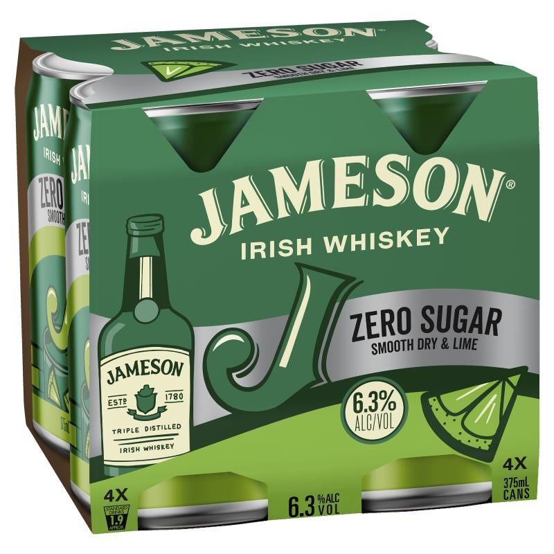 Jameson Juice Boxes Jameson Soda Ginger & Lime 4.8% 10 Pack Cans 375ml