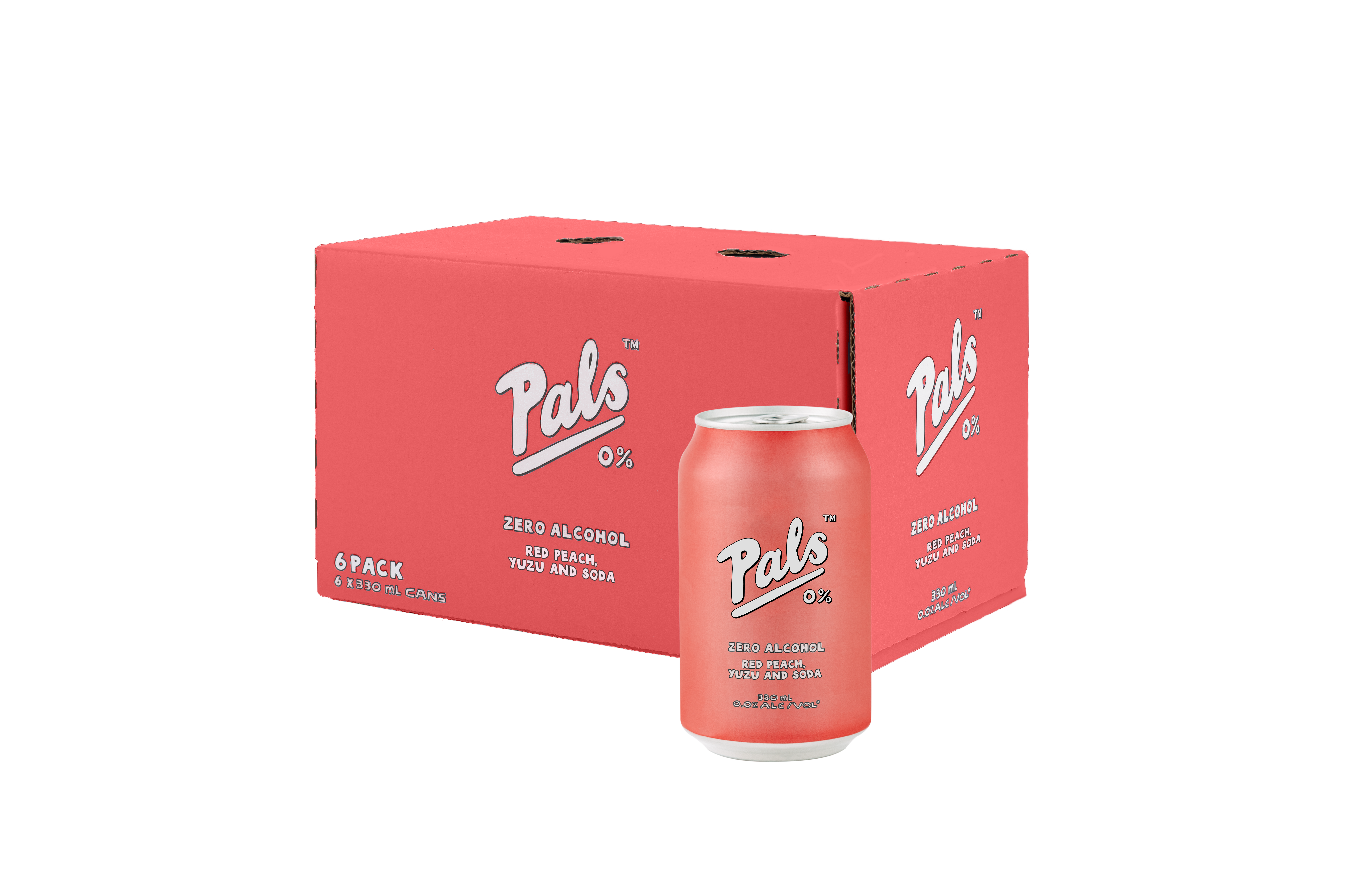 Pals Zero Alcohol Red Peach Yuzu & Soda 6 Pack Cans 330ml | Liquorland