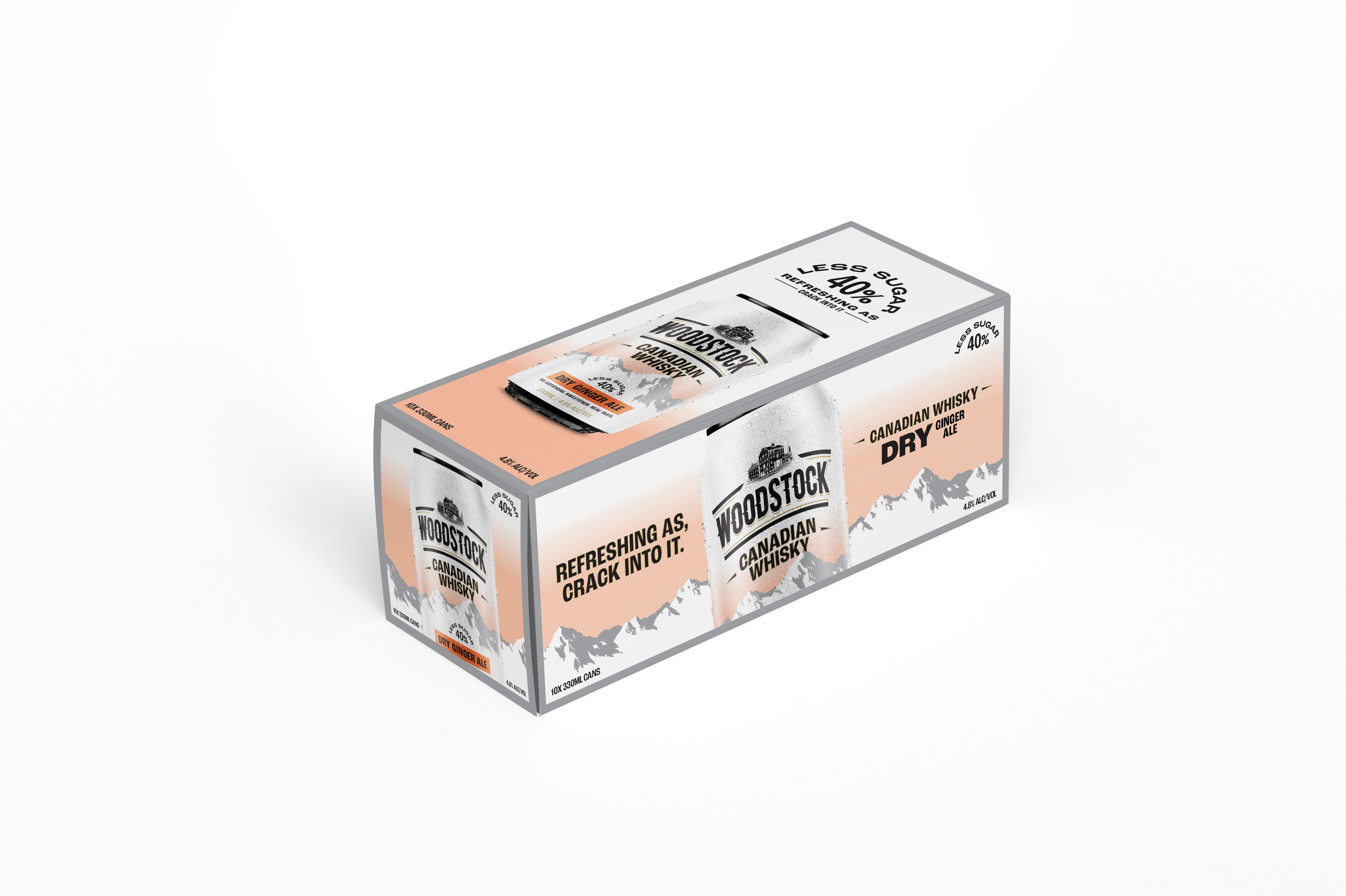 Woodstock Whiskey & Ginger Ale 4.8% 10 Pack Cans 330ml | Liquorland