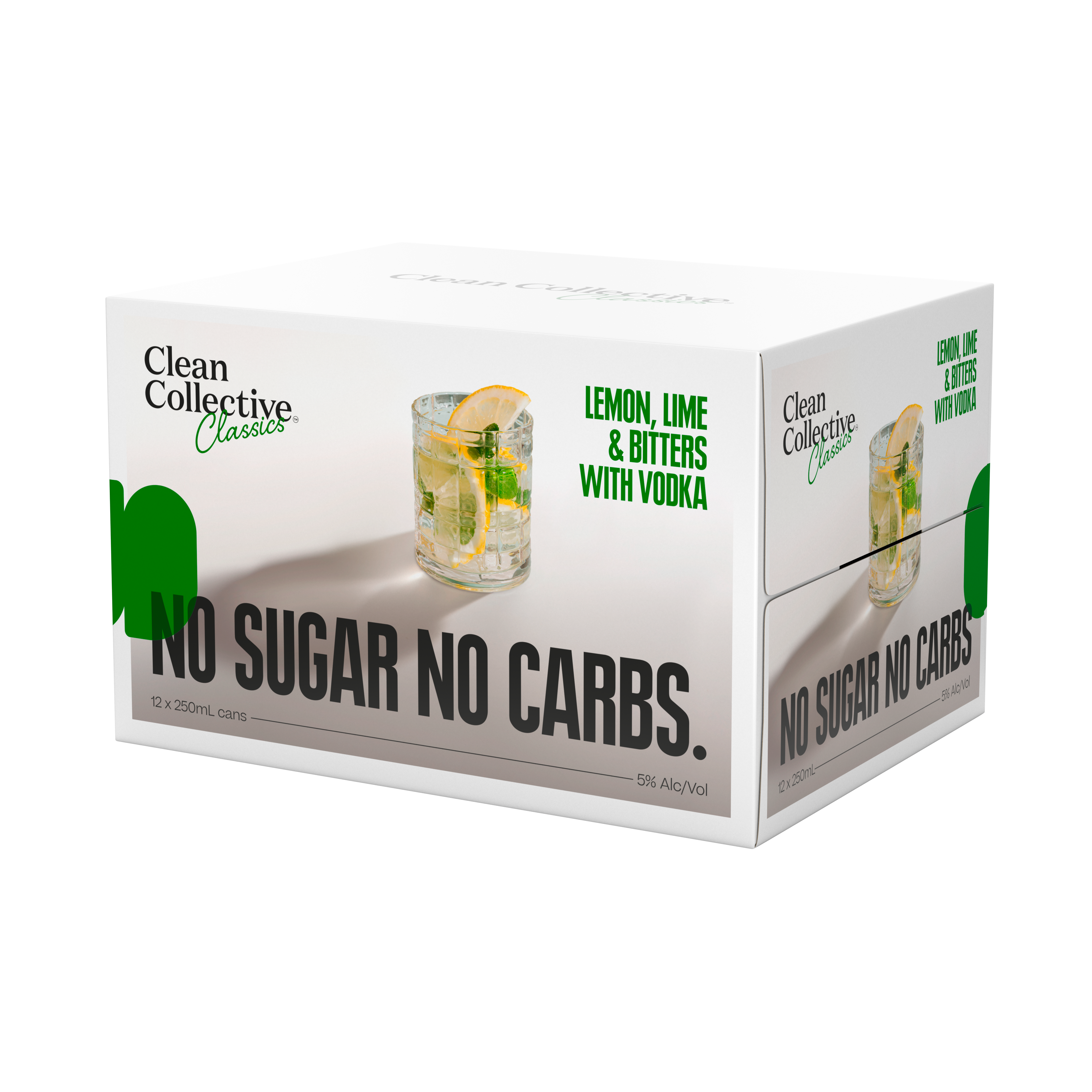 Clean Collective Classics Lemon Lime Bitters & Vodka 5% 12 Pack Cans ...