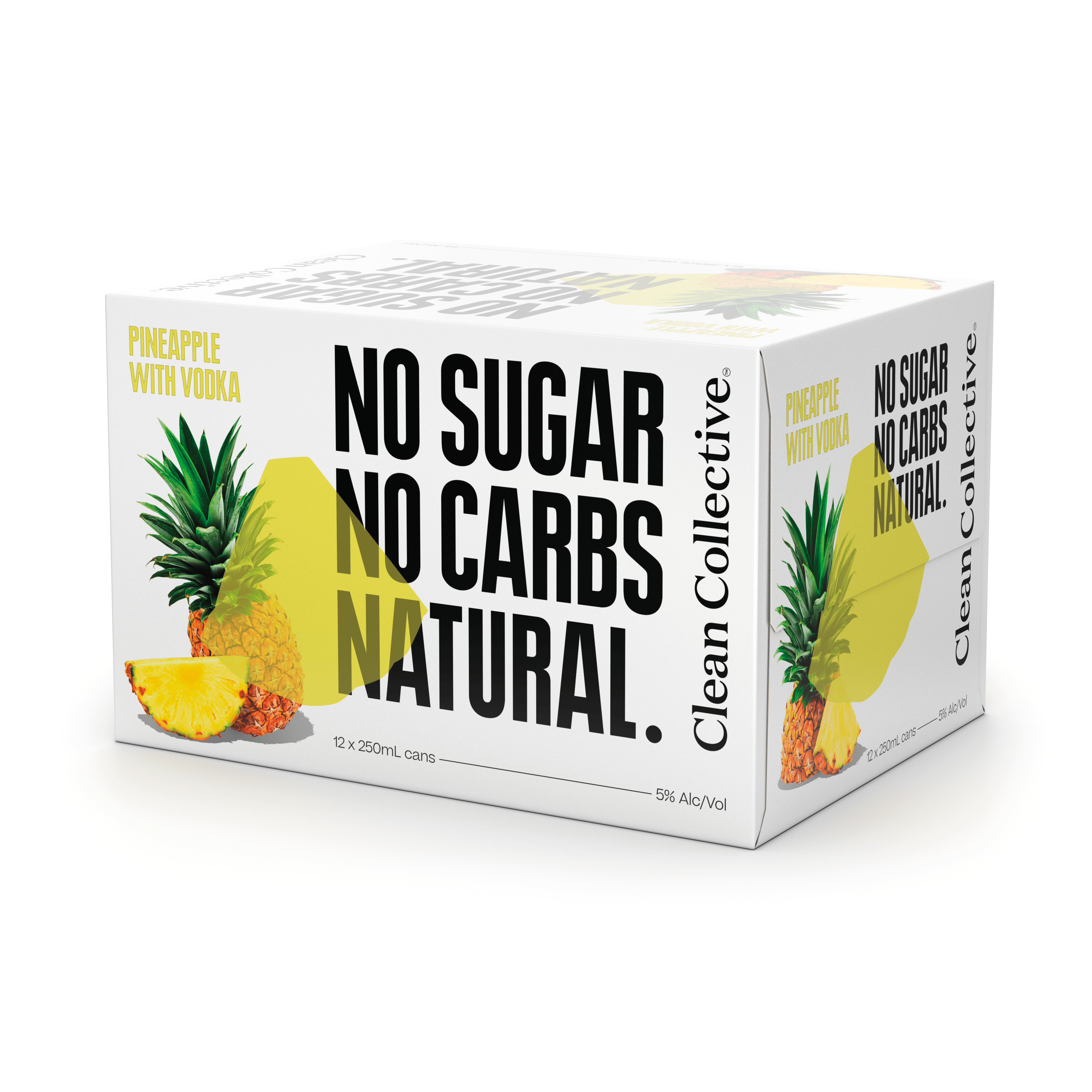Clean Collective Pineapple with Vodka 5% 12 Pack Cans 250ml | Liquorland