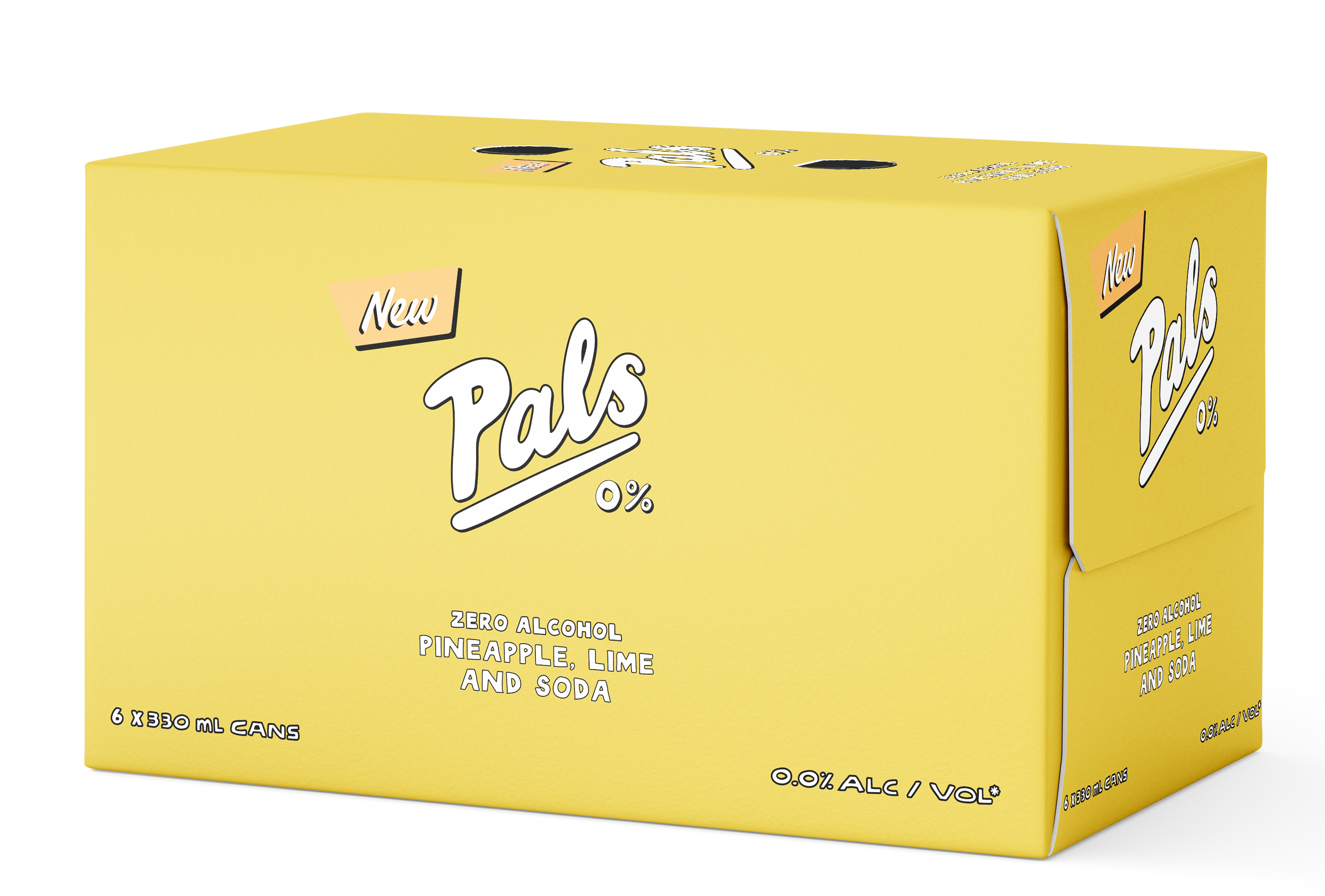 Pals Zero Alcohol Pineapple Lime and Soda 6 Pack Cans 330ml | Liquorland