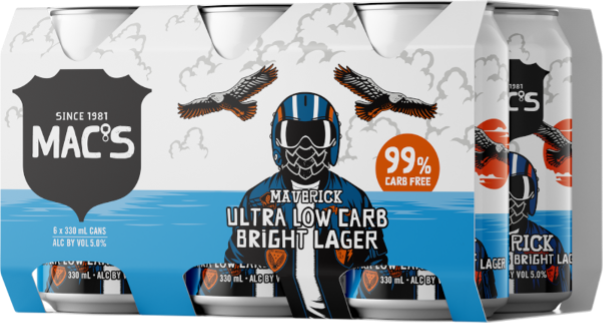 Macs Maverick Ultra Low Carb Bright Lager 6 Pack Cans 330ml | Liquorland