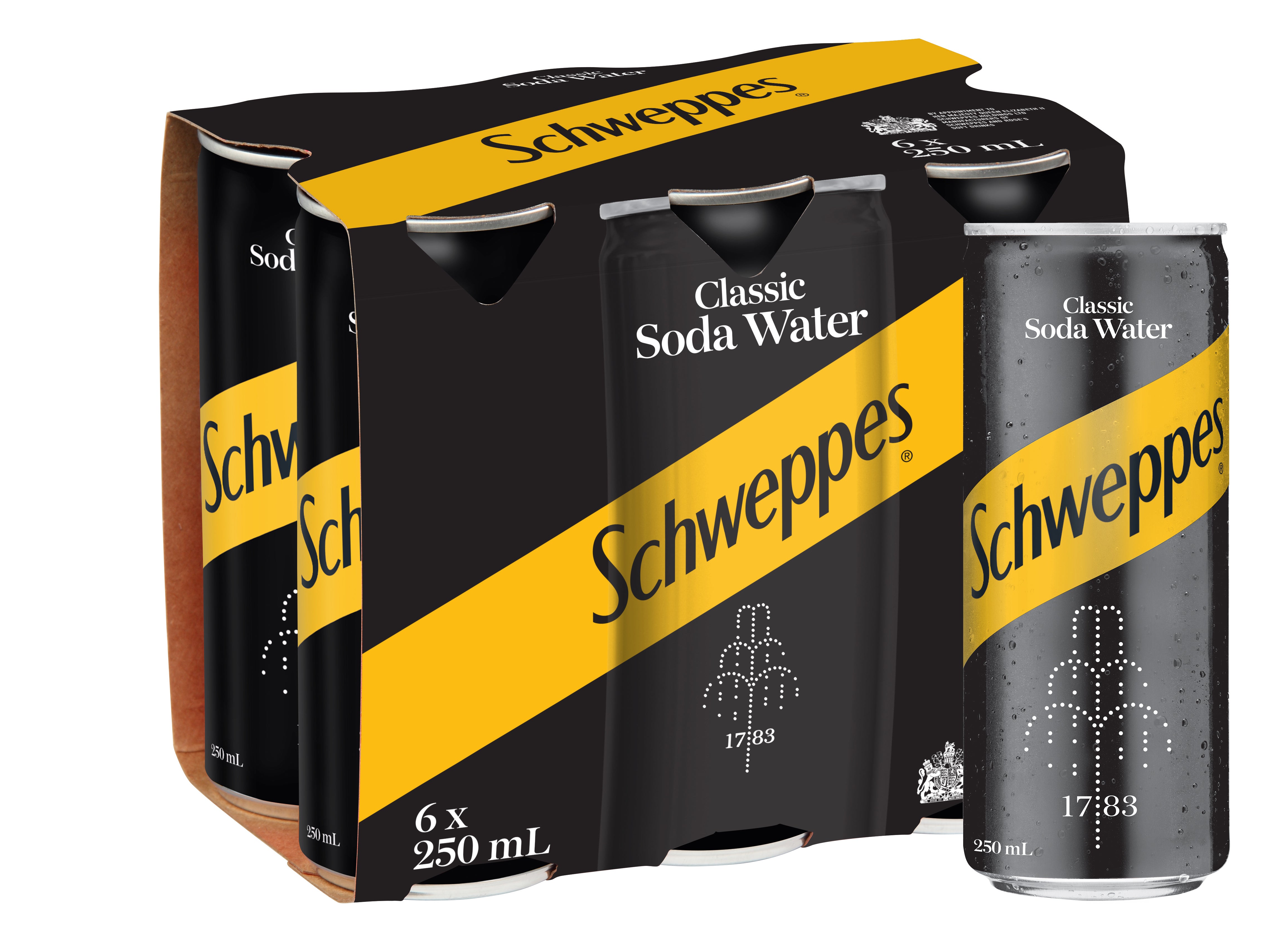 Schweppes Soda Water 6 Pack Cans 250ml | Liquorland