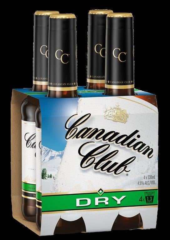 Canadian Club & Dry 4.8% 4 Pack Bottles 330ml | Liquorland